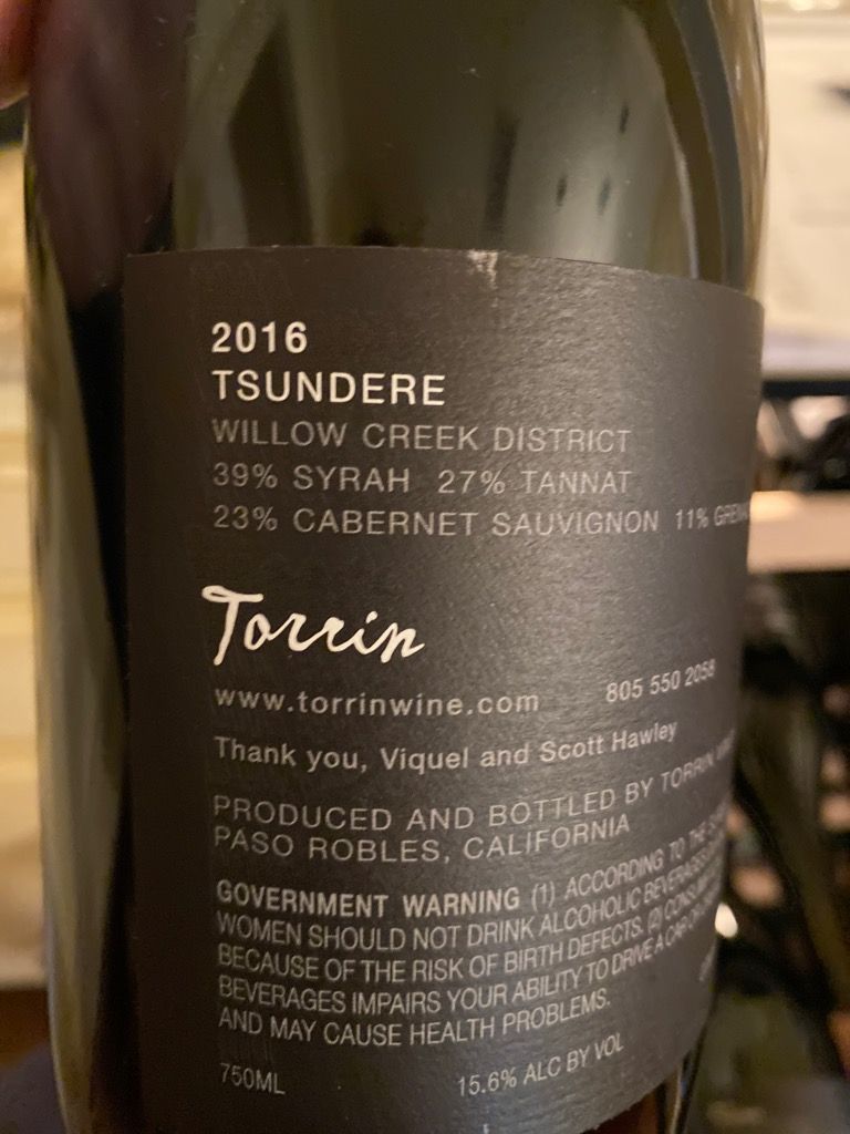 2016 Torrin Tsundere, USA, California, Central Coast, Paso Robles ...