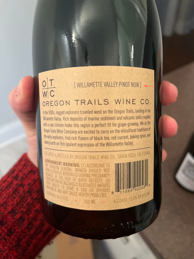 2021 Oregon Trails Wine Co. Pinot Noir, USA, Oregon, Willamette Valley ...
