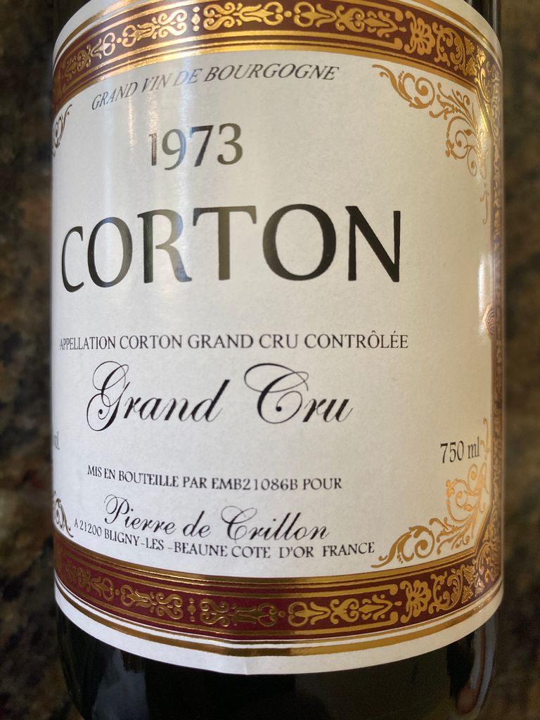 1974 Pierre de Crillon Corton, France, Burgundy, Côte de Beaune, Corton ...