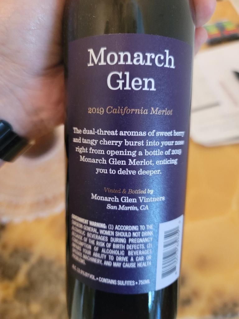 2019 Monarch Glen Merlot, USA, California - CellarTracker
