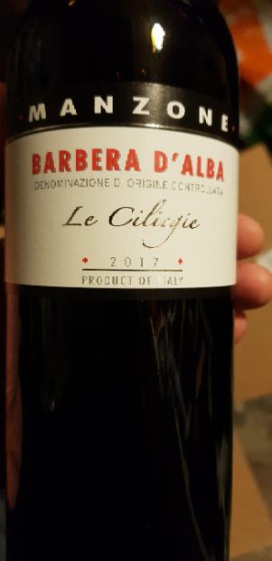 2017 Giovanni Manzone Barbera d'Alba Le Ciliegie, Italy, Piedmont, Alba ...