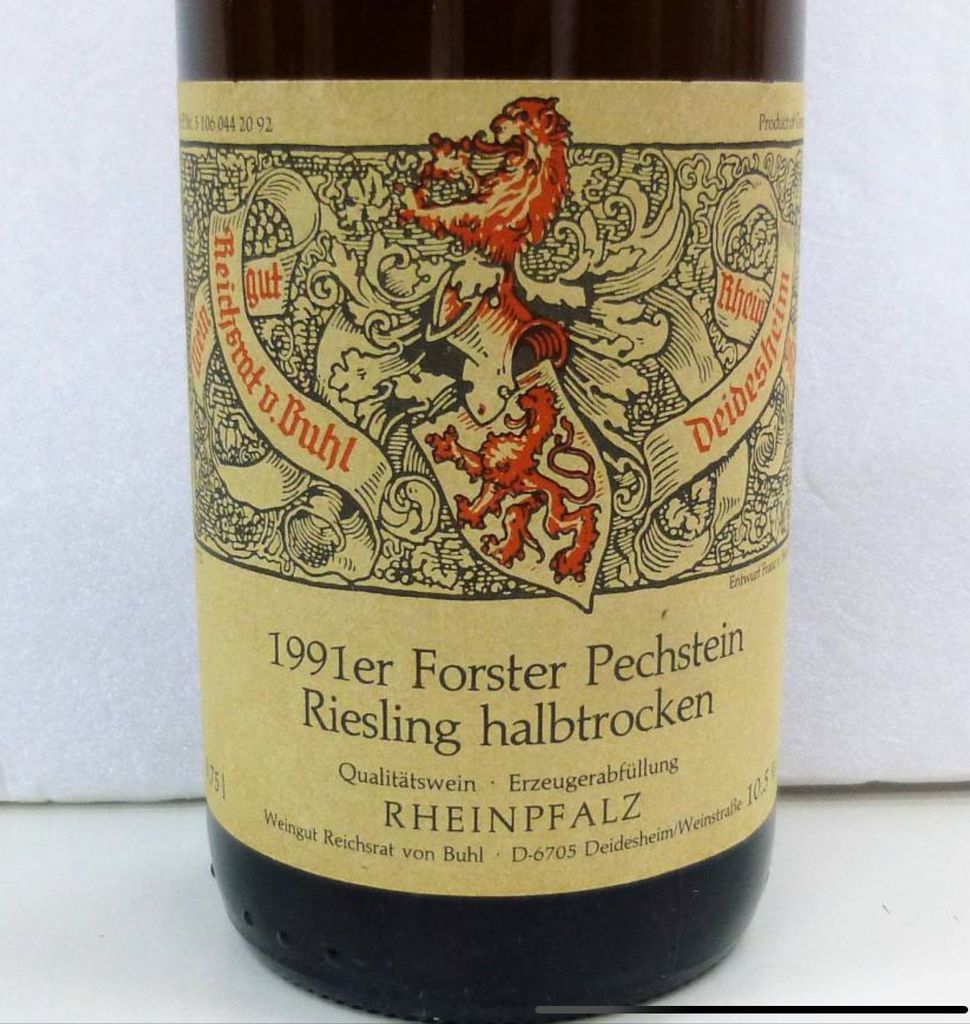 1991 Reichsrat Von Buhl Forster Pechstein Riesling Spätlese halbtrocken, Germany, Pfalz ...