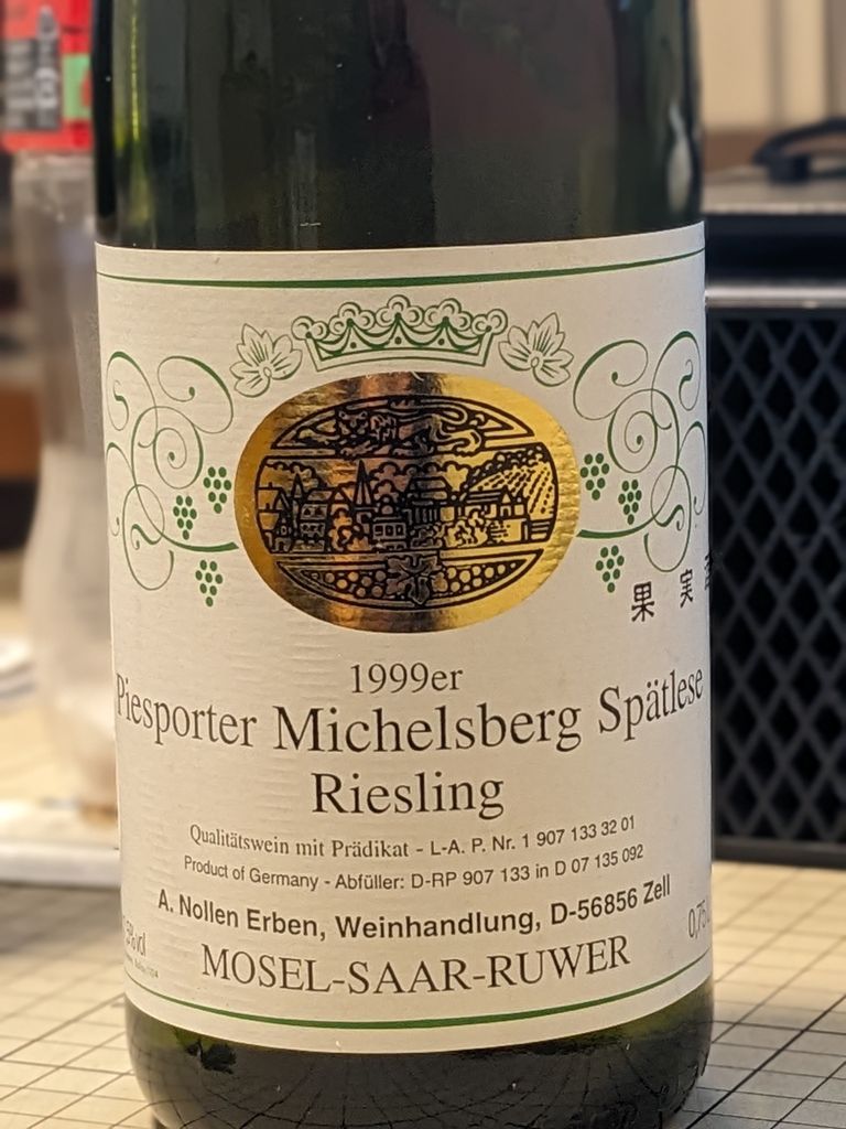 1999 A. Nollen Erben Piesporter Michelsberg Riesling Spätlese, Germany ...