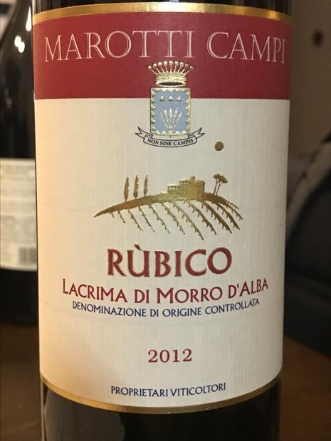 2012 Marotti Campi Lacrima di Morro d'Alba Rùbico, Italy, Marche ...