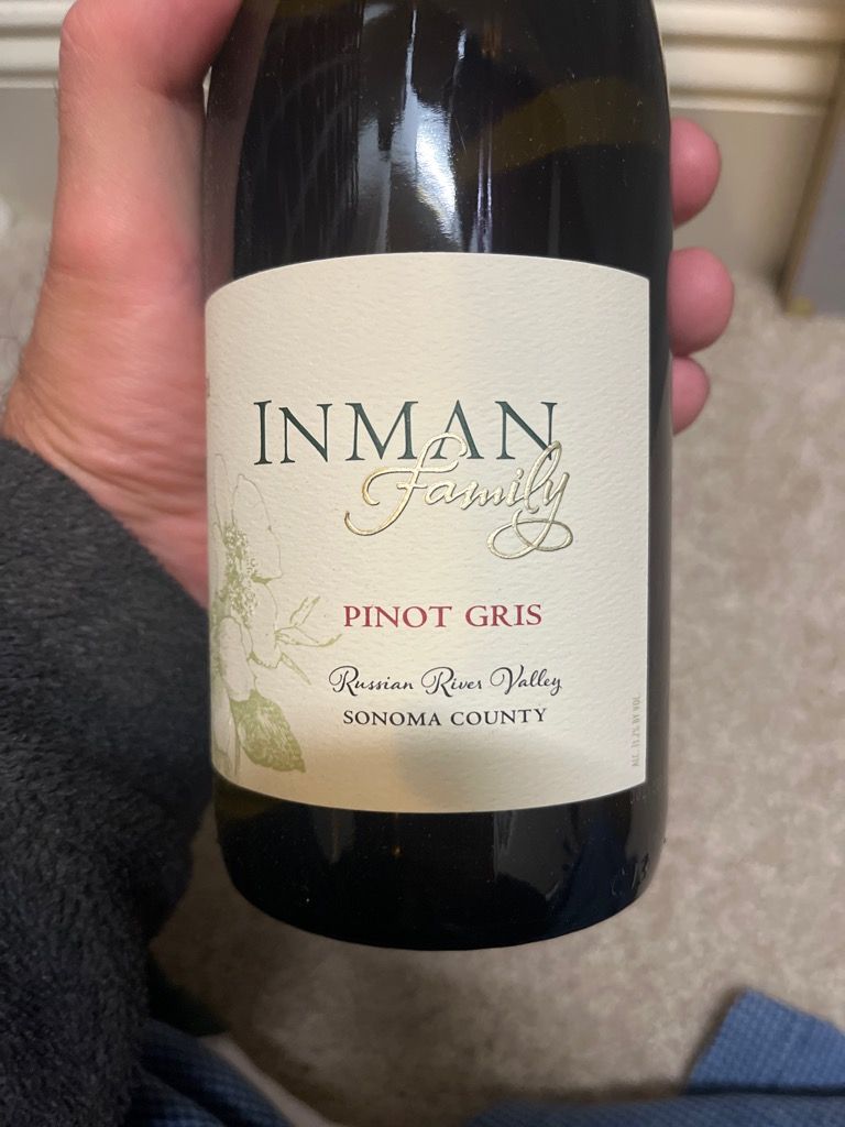 2021 Inman Family Pinot Gris, USA, California, Sonoma County, Russian ...