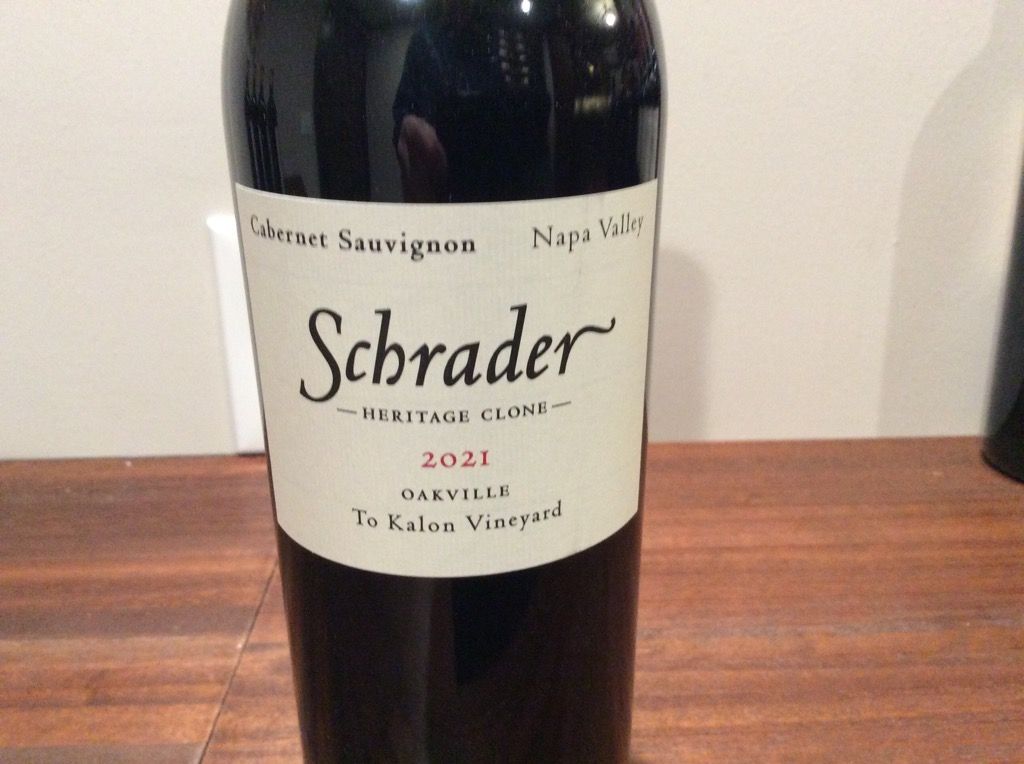 2021 Schrader Cellars Cabernet Sauvignon Heritage Clone To-Kalon ...