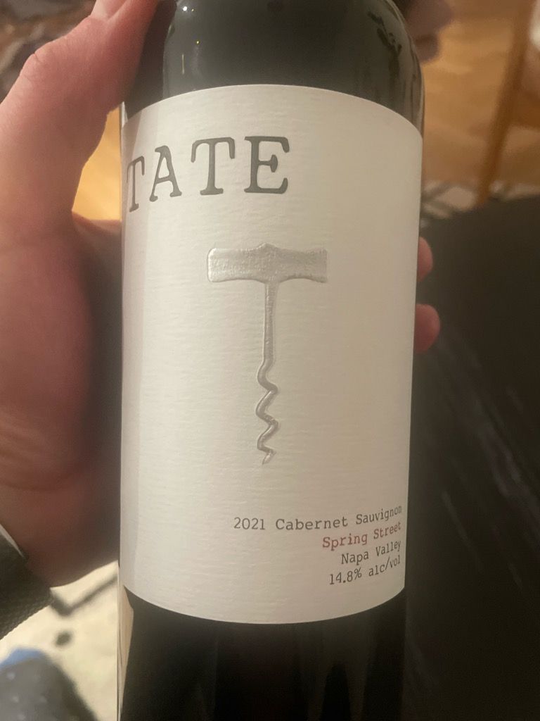 2021 Tate Cabernet Sauvignon Spring Street, USA, California, Napa ...