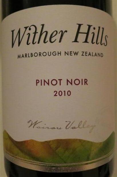 2010 Wither Hills Pinot Noir, New Zealand, South Island, Marlborough ...