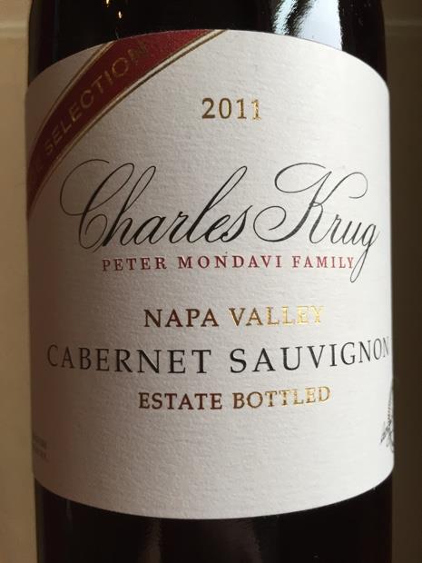 2011 Charles Krug Winery (Peter Mondavi Family) Cabernet Sauvignon ...
