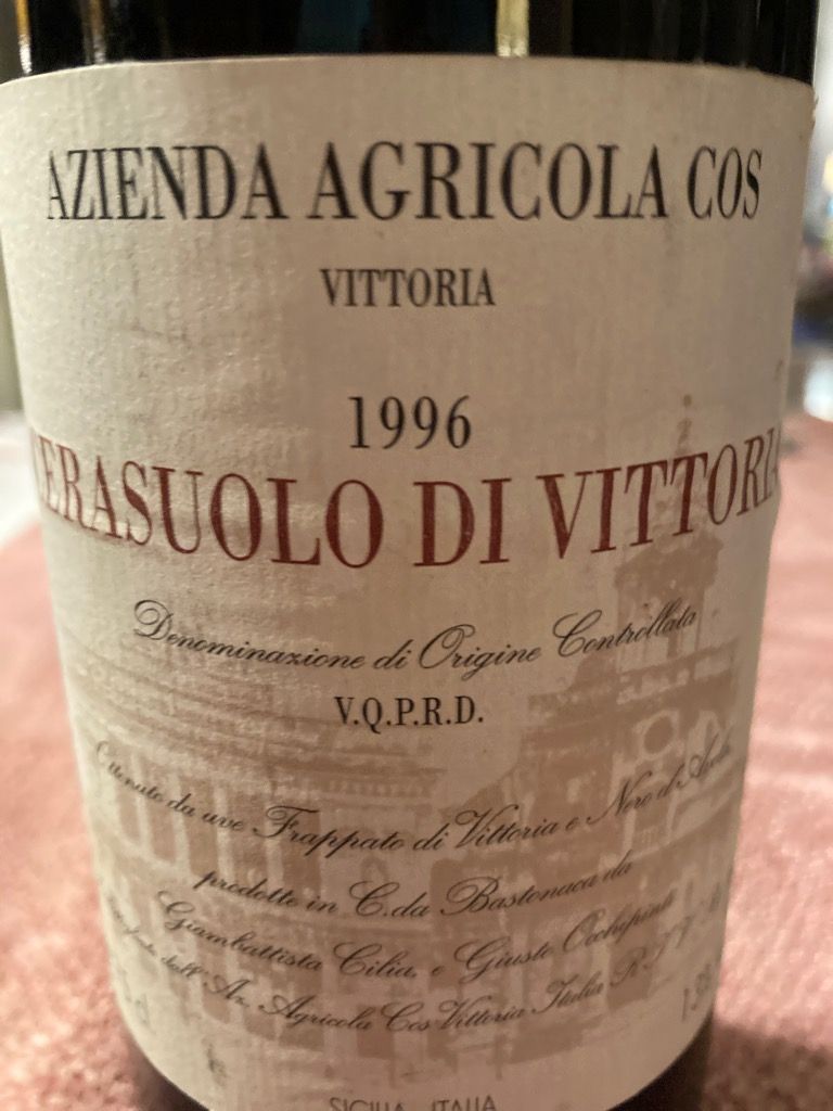 1996 Azienda Agricola COS Cerasuolo di Vittoria Classico, Italy, Sicily ...