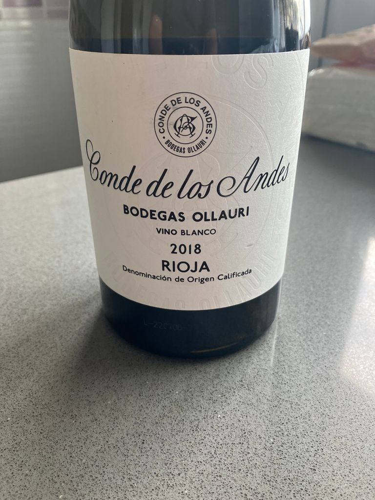 2018 Bodegas Ollauri Rioja Conde de los Andes Blanco, Spain, La Rioja ...