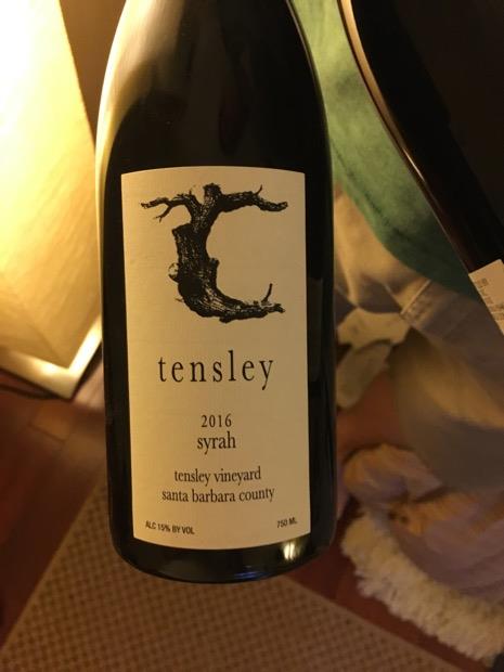 2016 Tensley Syrah Tensley Vineyard, USA, California, Central Coast ...