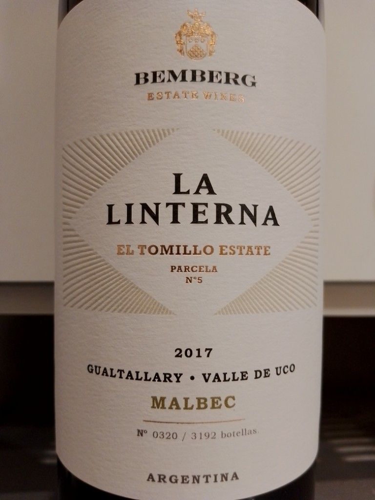 2020 Bemberg Estate Wines Malbec La Linterna El Tomillo - Parcela 5 ...