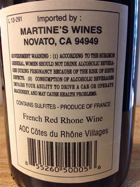 NV Féraud-Brunel Côtes du Rhône Villages, France, Rhône, Southern Rhône ...