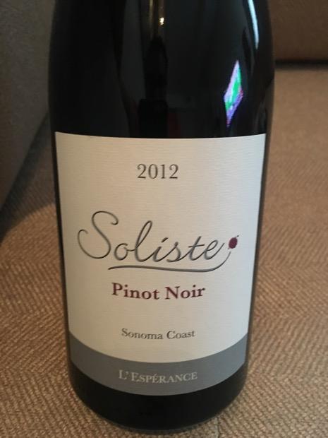 2012 Soliste Cellars Pinot Noir, USA, California, Sonoma County, Sonoma ...
