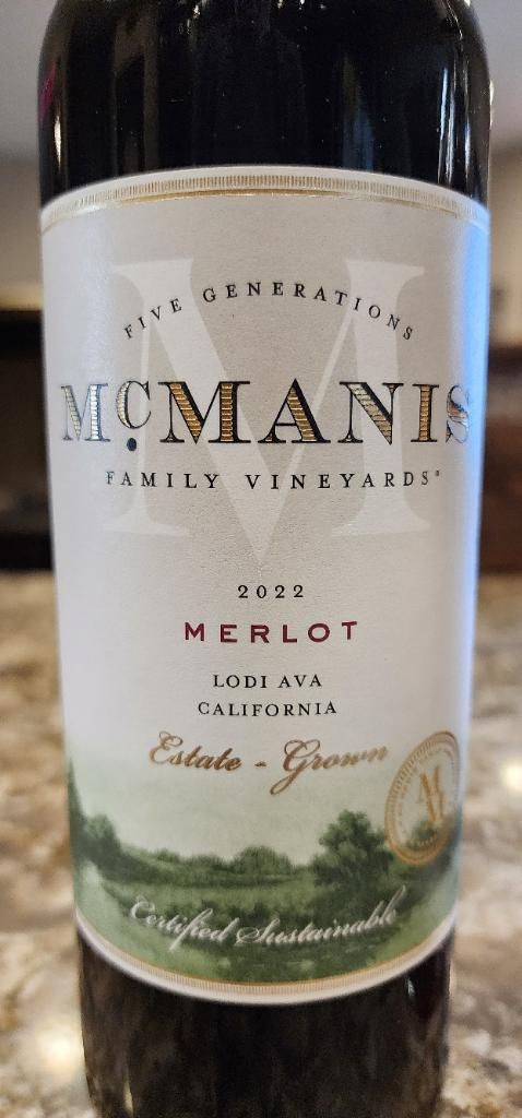 2022 McManis Family Vineyards Merlot, USA, California, Central Valley ...