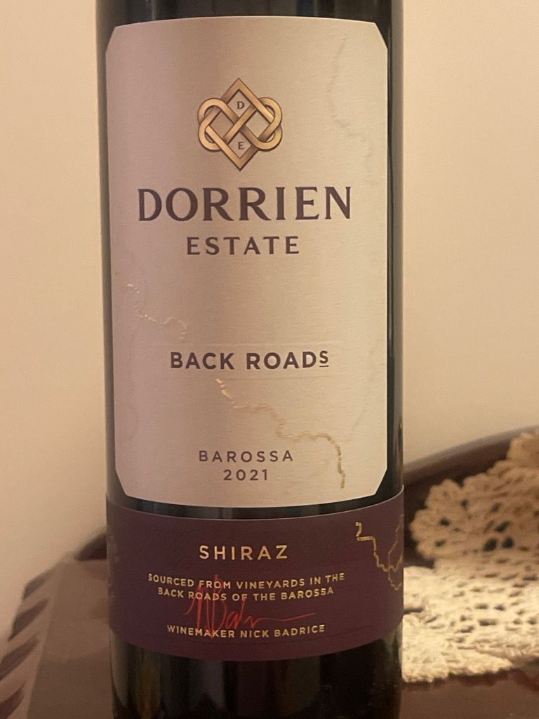 2021 Dorrien Estate Shiraz Back Roads, Australia, South Australia ...