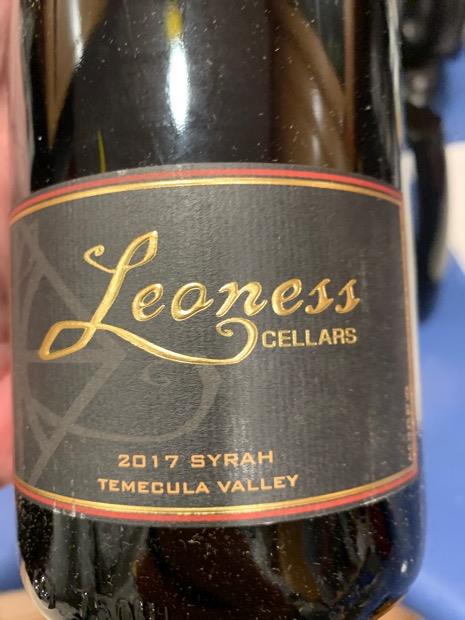 2017 Leoness Cellars Syrah, USA, California, South Coast, Temecula ...