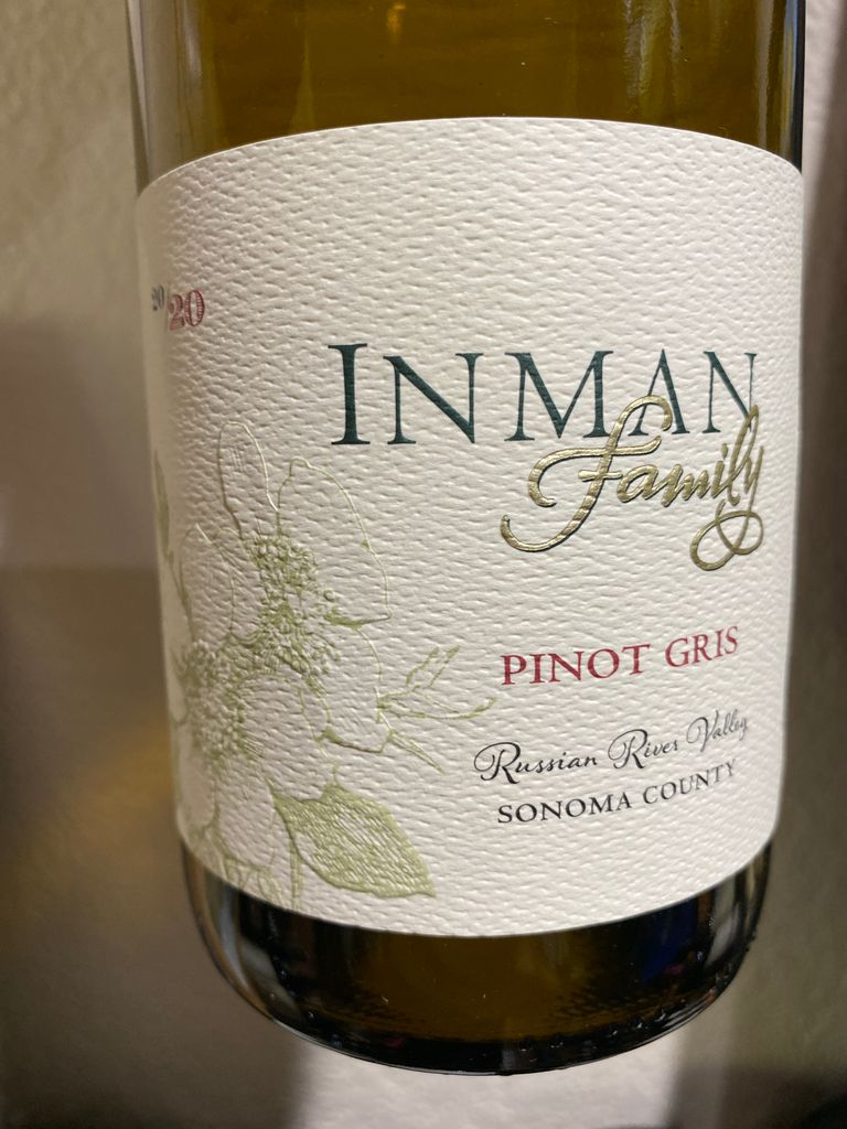 2020 Inman Family Pinot Gris, USA, California, Sonoma County, Russian ...