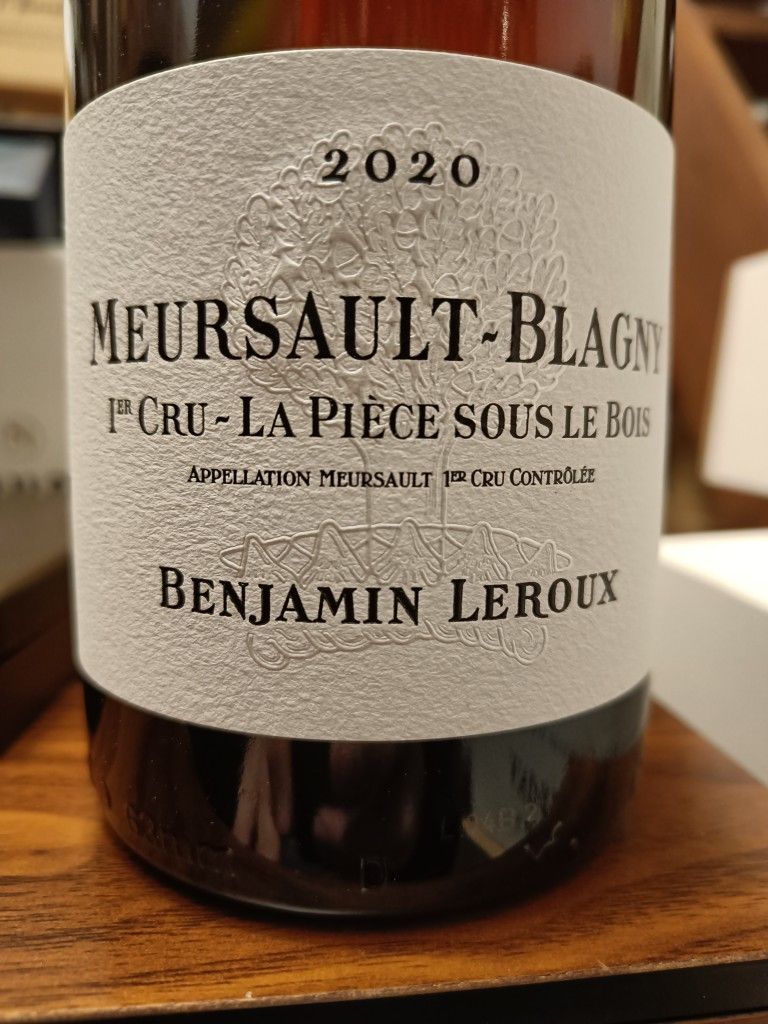 2021 Benjamin Leroux Meursault 1er Cru La Pièce-sous-le-Bois, France ...