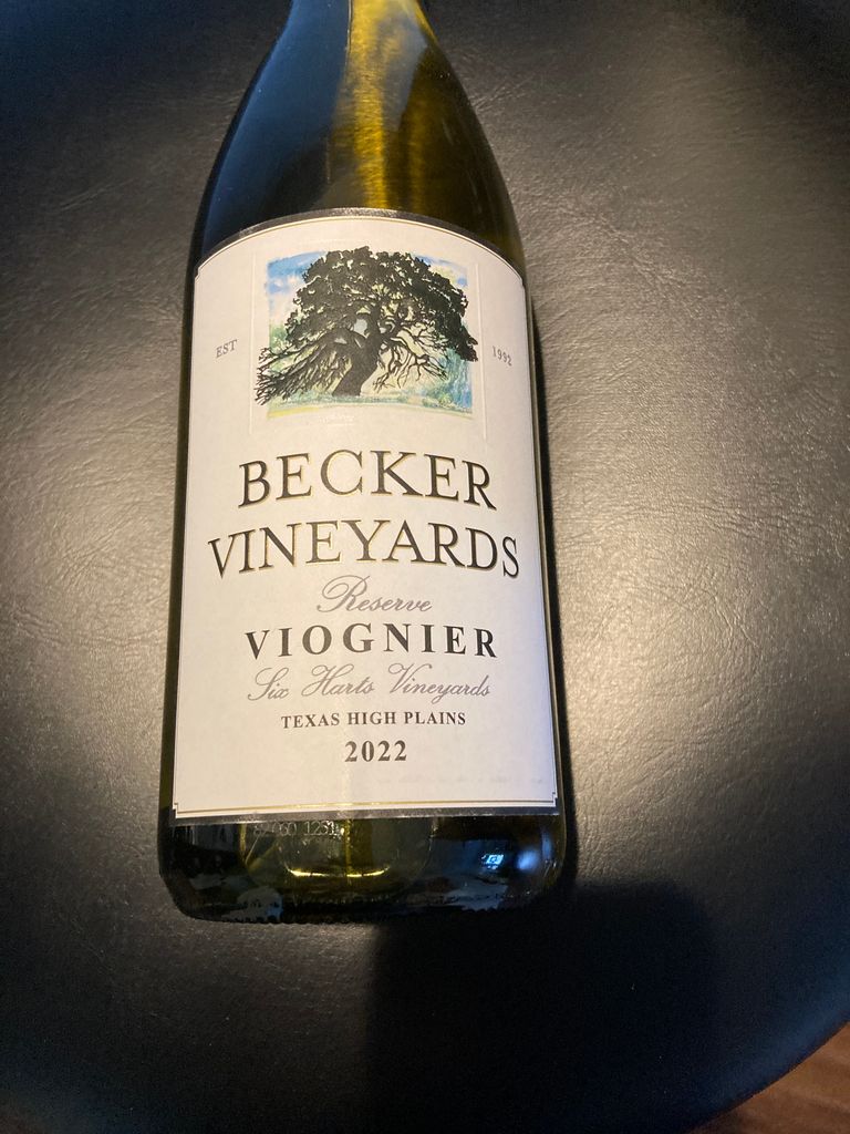 2021 Becker Vineyards Viognier Reserve, USA, Texas, Texas High Plains ...