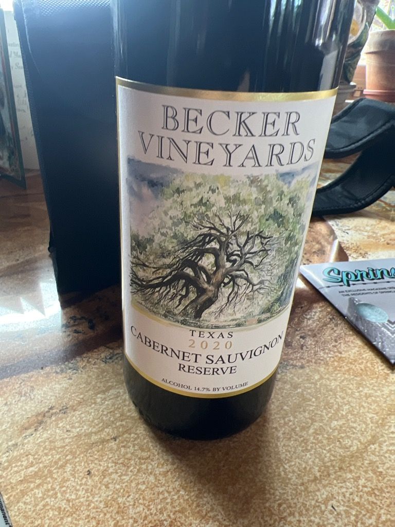 2020 Becker Vineyards Cabernet Sauvignon Reserve Canada Family Vineyard ...