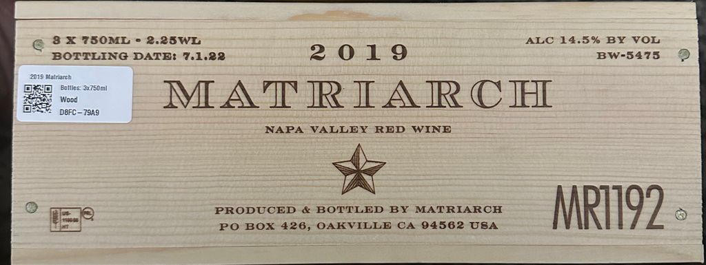 2019 BOND Matriarch, USA, California, Napa Valley - CellarTracker