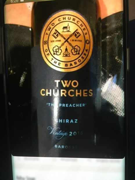 2016 Two Churches Shiraz, Australia, South Australia, Barossa, Barossa ...