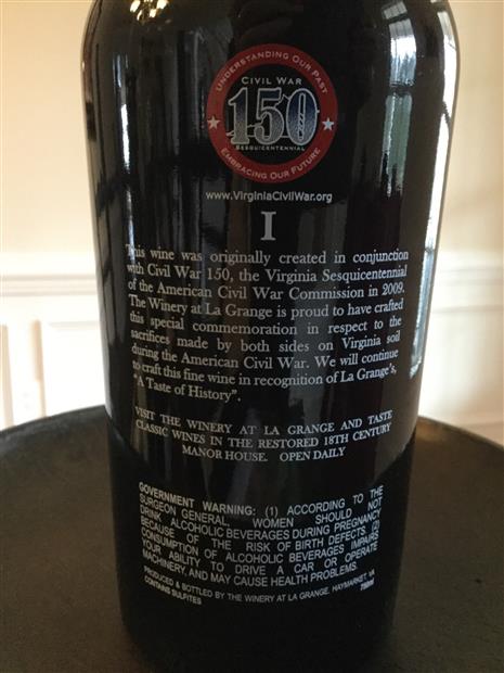 NV The Winery at La Grange General's Battlefield Red Table Wine I, USA ...