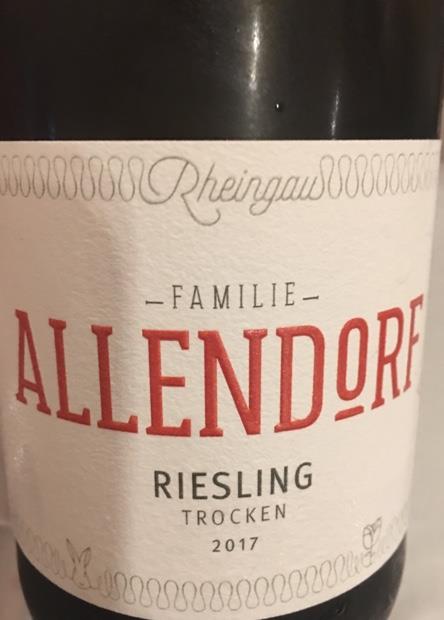 2018 Weingut Fritz Allendorf Riesling trocken, Germany, Rheingau ...
