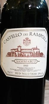 1985 Castello dei Rampolla Sammarco Toscana IGT, Italy, Tuscany ...
