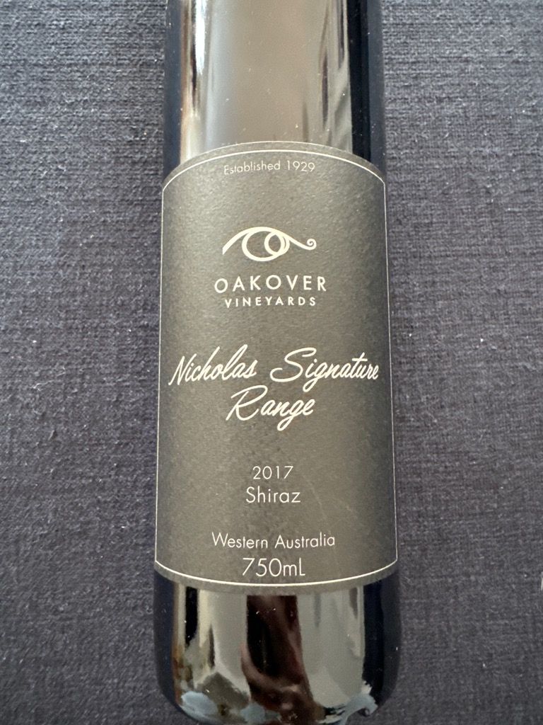 2018 Oakover Shiraz Nicholas Signature Range, Australia, Western ...