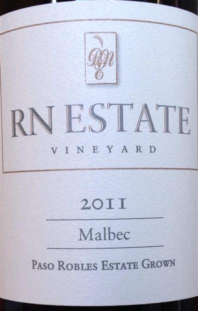 2011 RN Estate Vineyard Malbec, USA, California, Central Coast, Paso ...