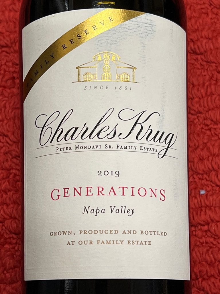 2019 Charles Krug Winery (Peter Mondavi Family) Cabernet Sauvignon ...