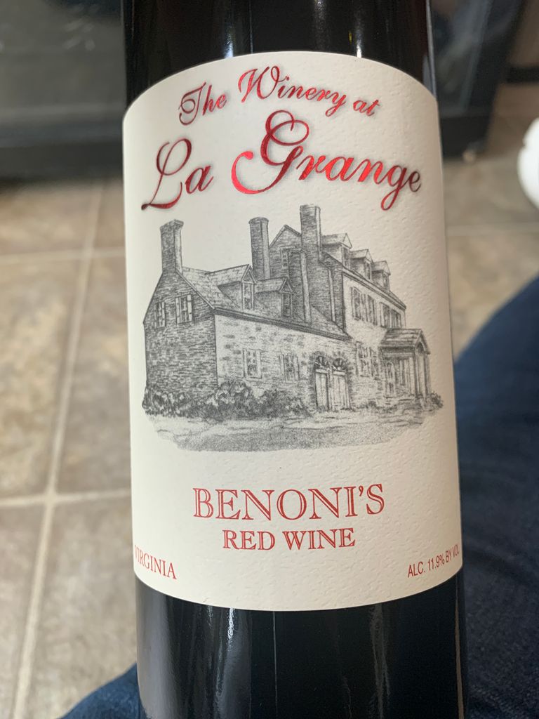 2021 The Winery at La Grange Benoni's Red, USA, Virginia, Northern ...