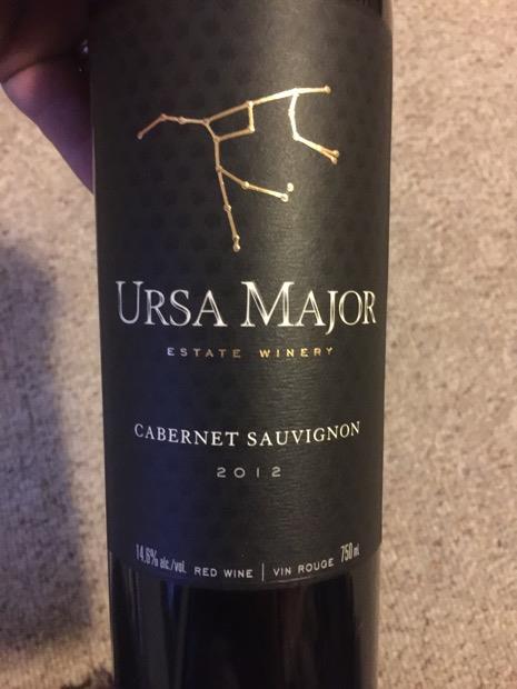 2012 Ursa Major Estate Winery Cabernet Sauvignon, Canada, British ...