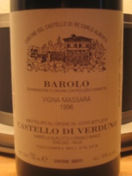 1996 Castello di Verduno Barolo Vigna Massara, Italy, Piedmont, Langhe ...