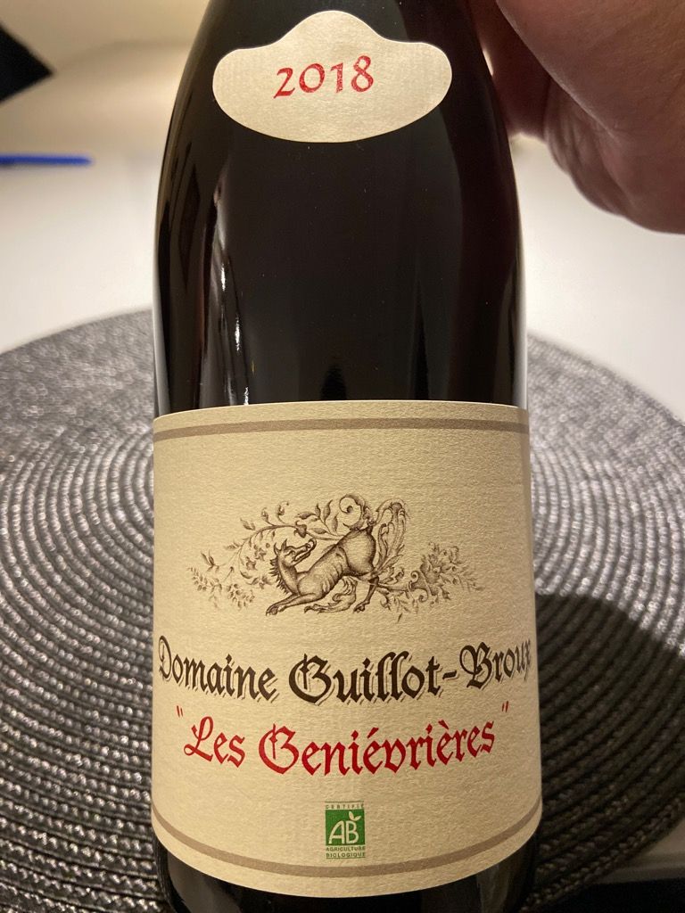 2022 Domaine Guillot-Broux Bourgogne Les Genievrières, France, Burgundy ...