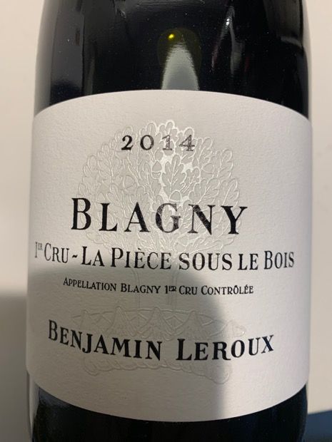 2014 Benjamin Leroux Blagny 1er Cru La Pièce-sous-le-Bois Rouge, France ...