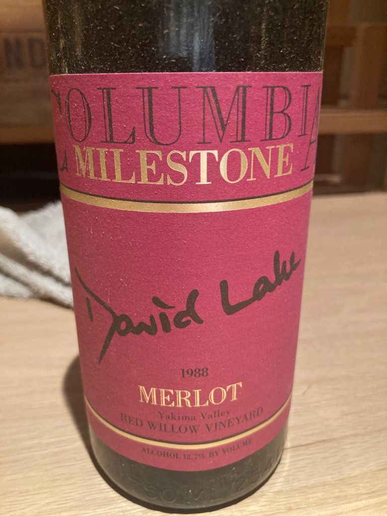 1987 Columbia Winery Merlot David Lake Signature Series Milestone ...
