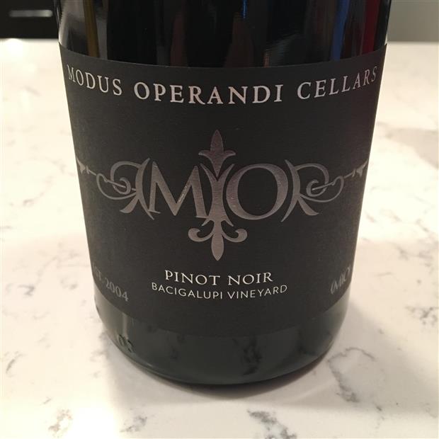 2014 Modus Operandi Cellars Pinot Noir Bacigalupi Vineyard, USA ...