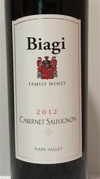 2012 Biagi Family Cabernet Sauvignon, USA, California, Napa Valley ...