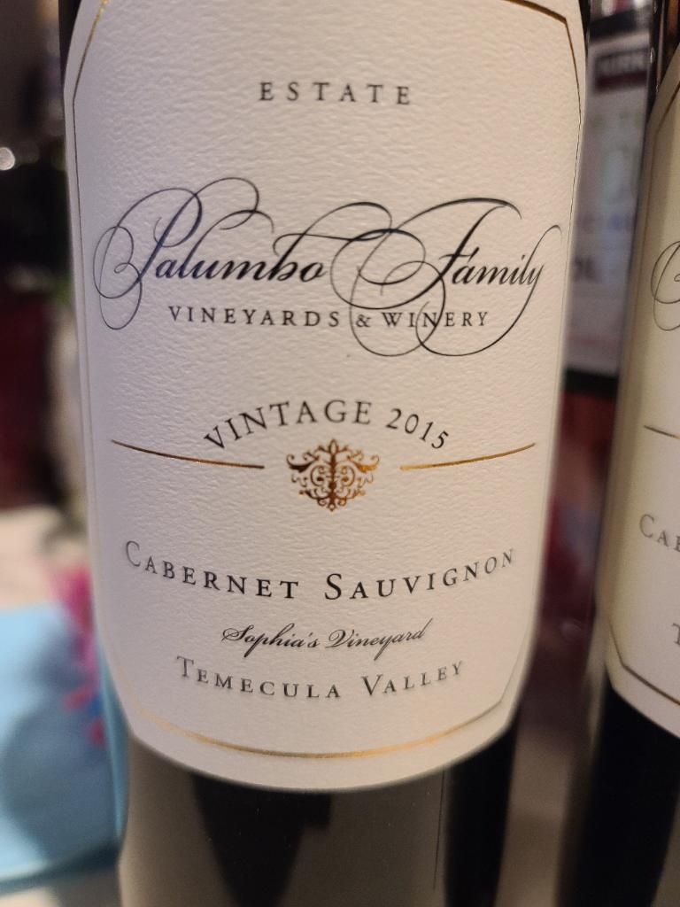 2015 Palumbo Family Cabernet Sauvignon Sophia's Vineyard, USA ...