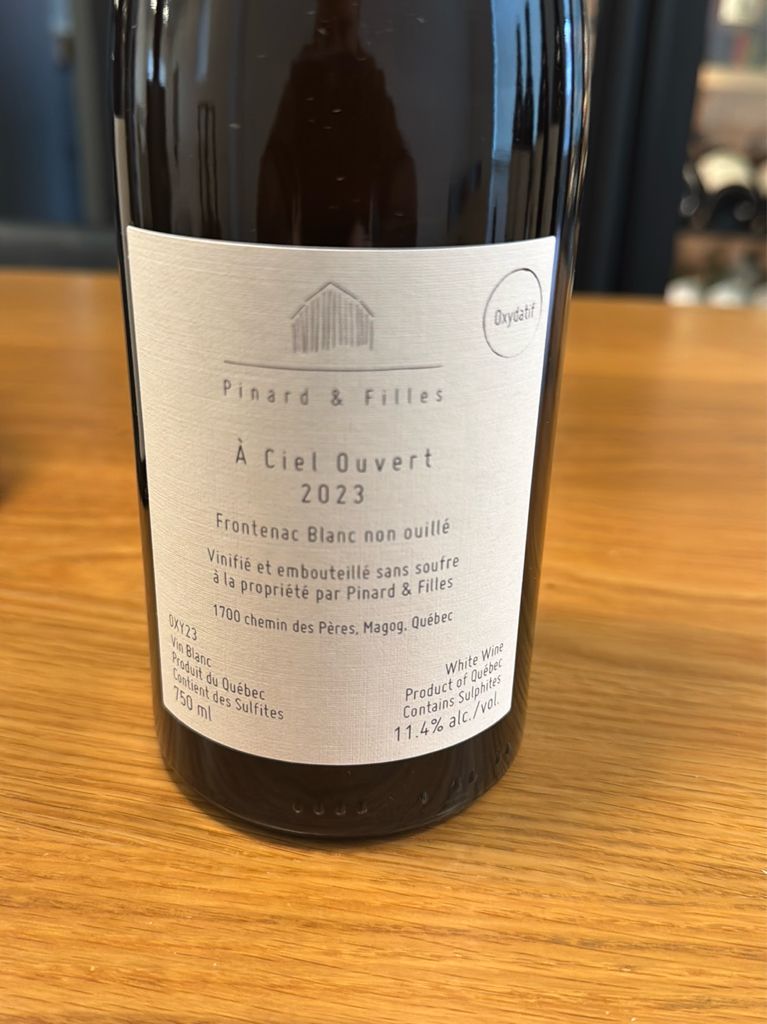 2023 Pinard & Filles Frontenac Blanc À Ciel Ouvert, Canada, Quebec ...