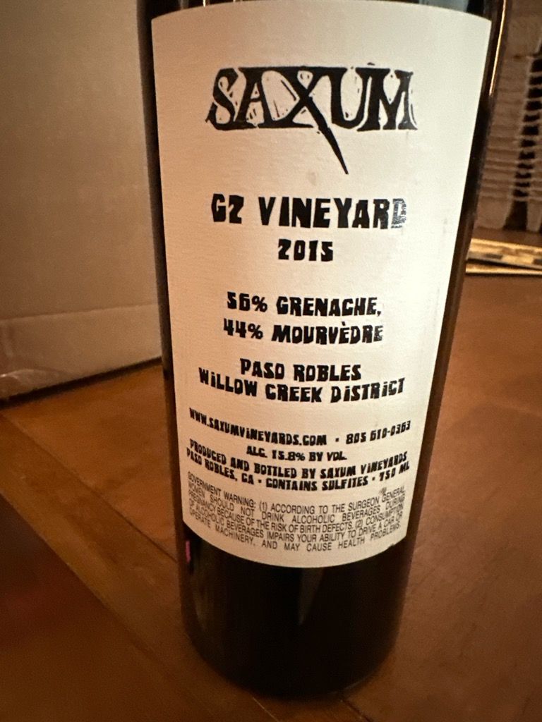 2015 Saxum Bone Rock James Berry Vineyard, USA, California, Central ...