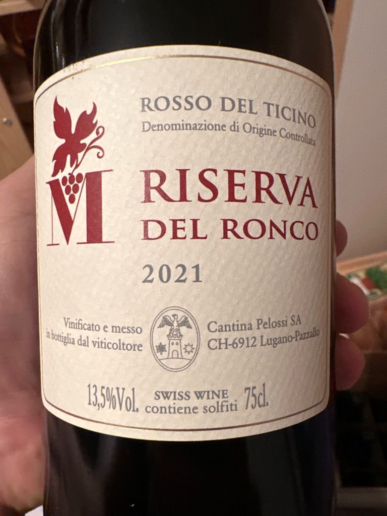 2021 Cantina Pelossi Riserva Del Ronco, Switzerland, Ticino - CellarTracker
