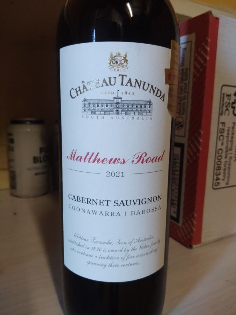2021 Chateau Tanunda Cabernet Sauvignon Matthews Road, Australia, South ...
