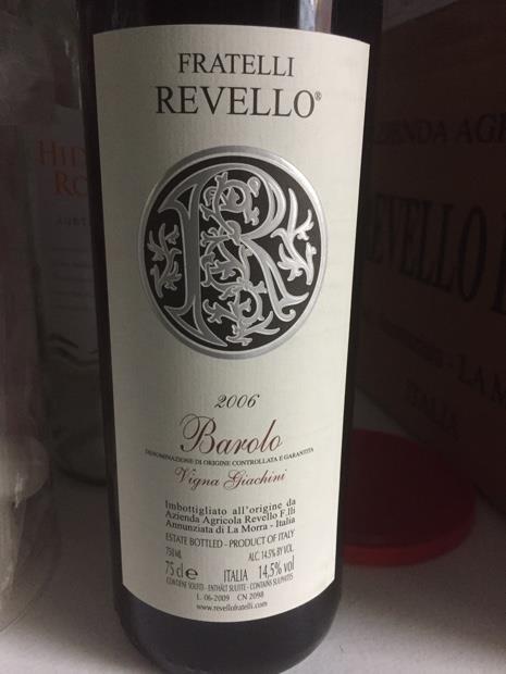 2006 Fratelli Revello Barolo Vigna Giachini, Italy, Piedmont, Langhe ...