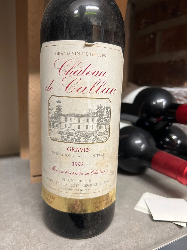 1992 Château de Callac, France, Bordeaux, Graves - CellarTracker