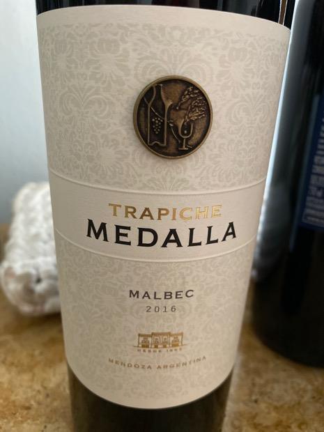 2016 Trapiche Malbec Medalla, Argentina, Mendoza, Valle de Uco ...